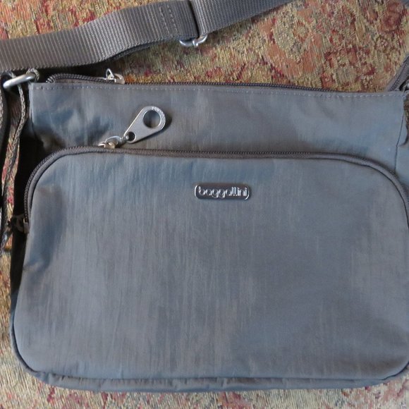 Baggallini | Bags | Baggallini Gray Small Crossbody 2 Section Bag Nwo ...